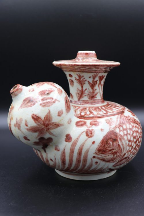 Rare Red Underglazed Antique Chinese Porcelain Kendi Ming Dynasty ...
