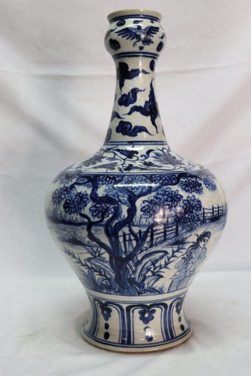 Early Ming Dynasty Blue and White Porcelain Vase with Characters - Real ...
