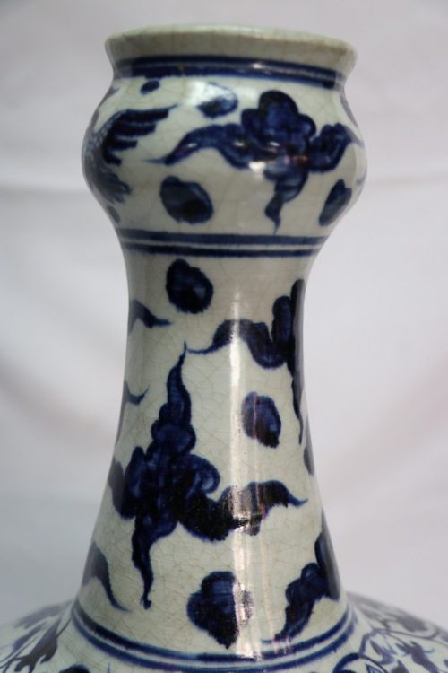 Early Ming Dynasty Blue and White Porcelain Vase with Characters - Real ...